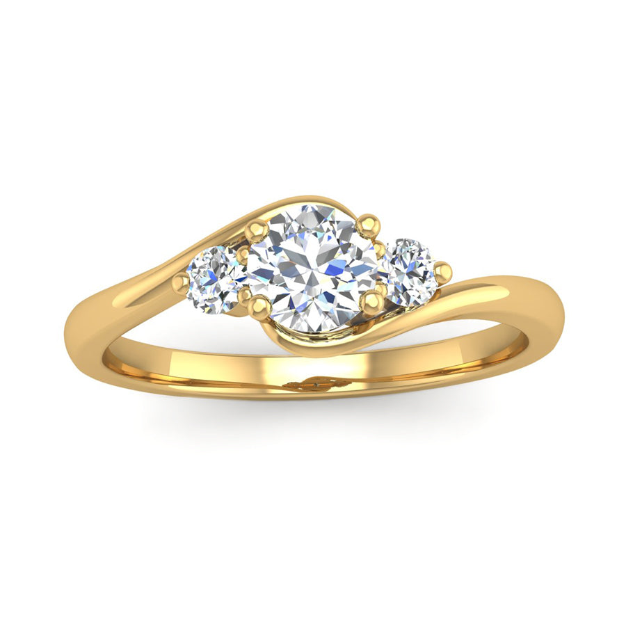 Fairtrade Yellow Gold Crossover Round Lab Grown Diamond Trilogy ...