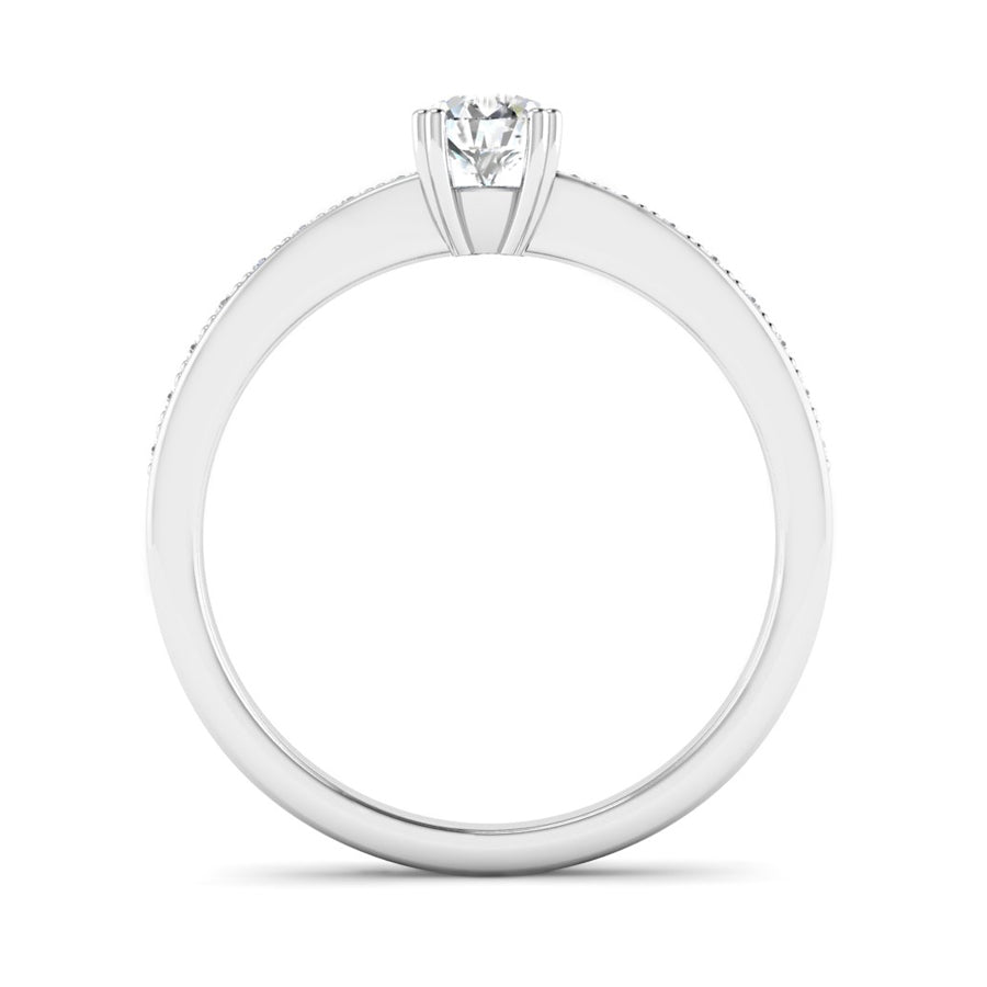 Ethically Sourced Platinum Double Claw Set Diamond Engagement Ring with ...