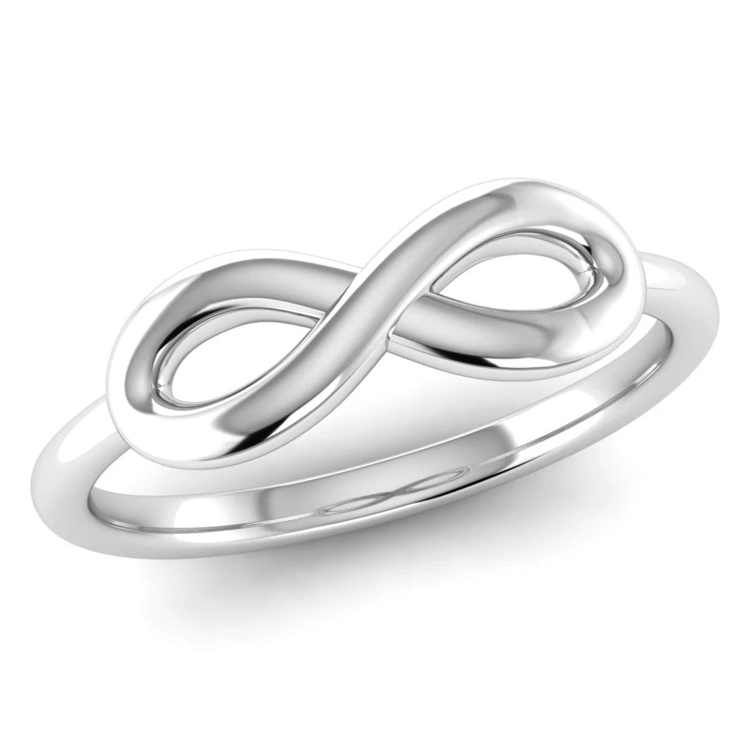 Fairtrade White Gold Infinity Symbol Ring