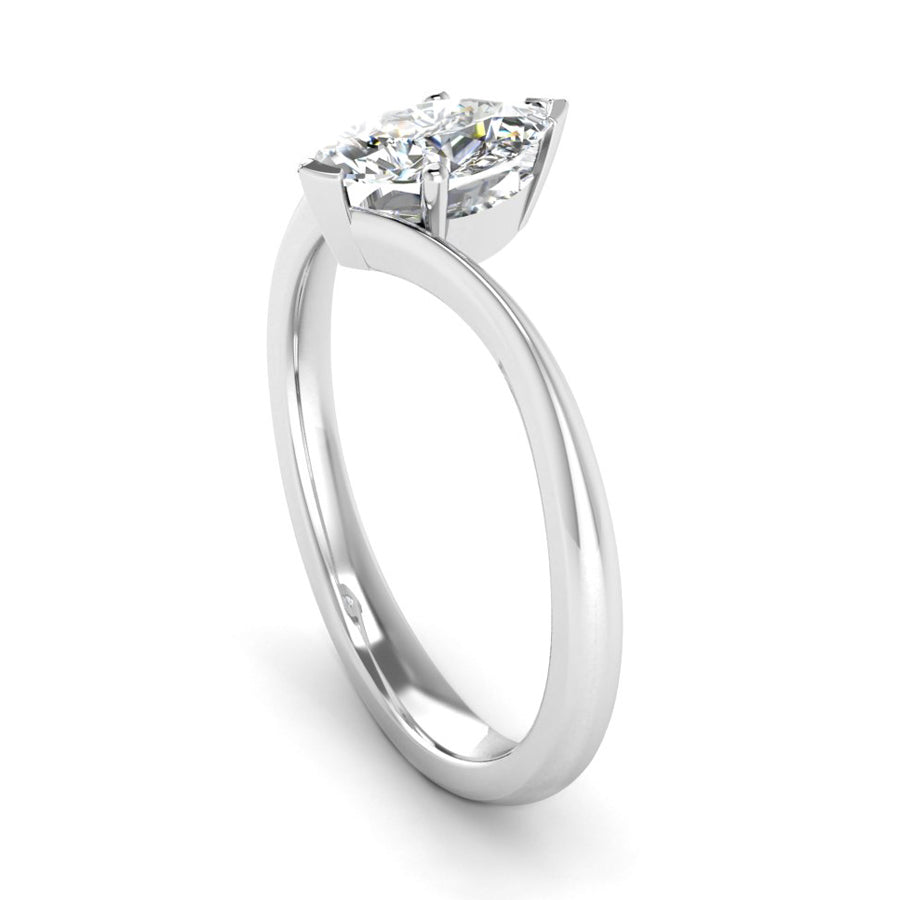 Ethically Sourced Platinum Crossover Solitaire Marquise Cut Diamond ...