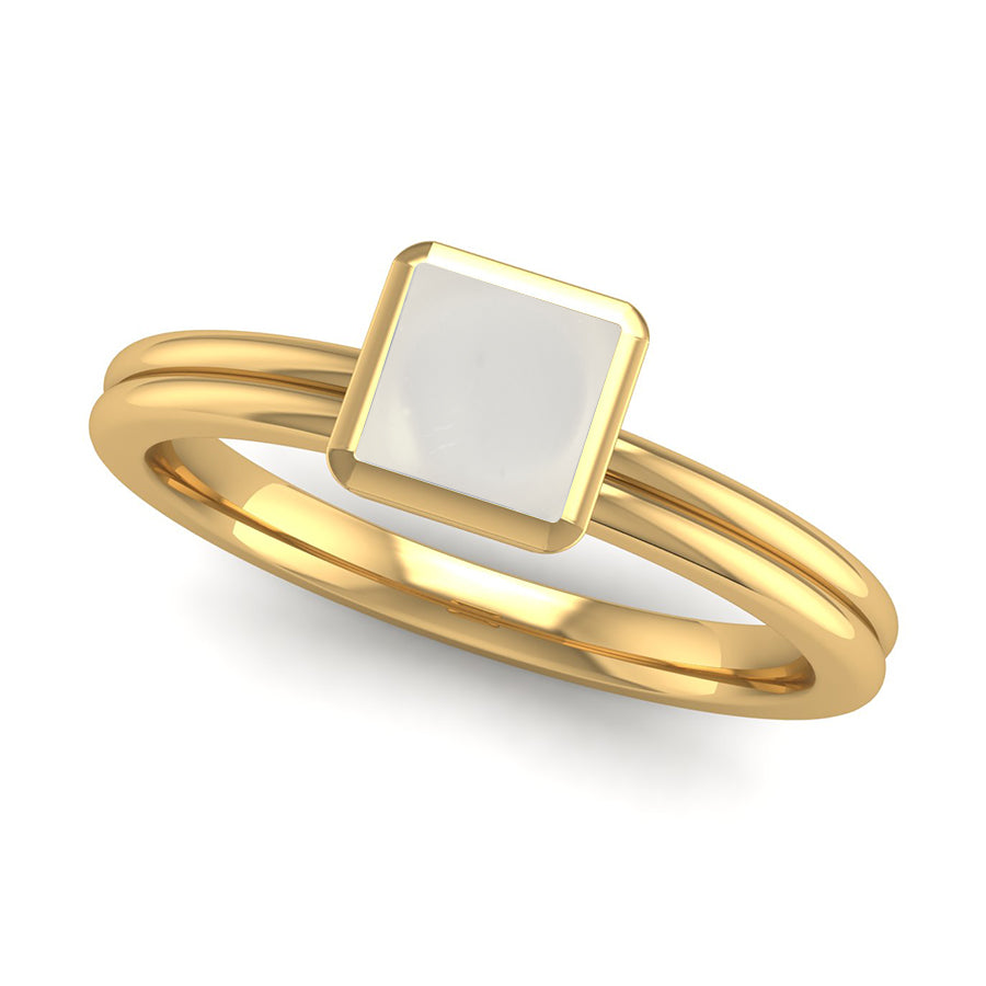 Fairtrade Yellow Gold TRUST Crystal Quartz Stacking Ring