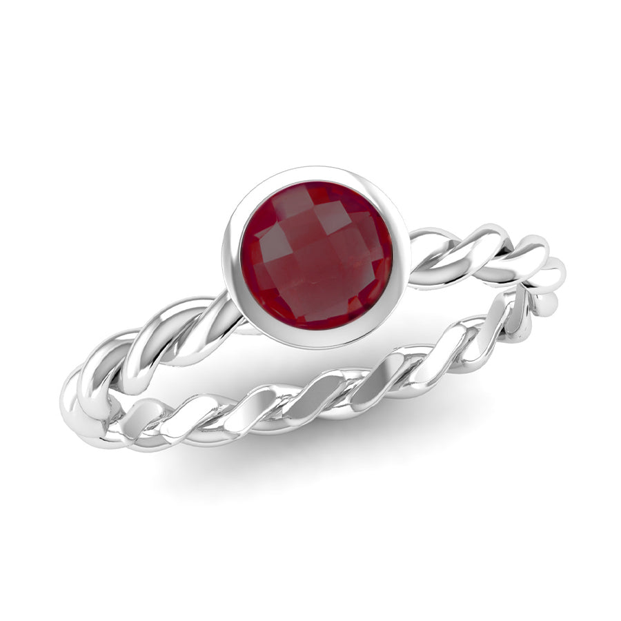 Fairtrade Silver DREAM Garnet Stacking Ring