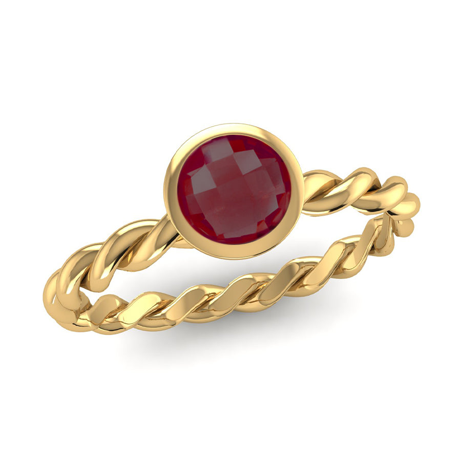 Fairtrade Yellow Gold DREAM Garnet Stacking Ring